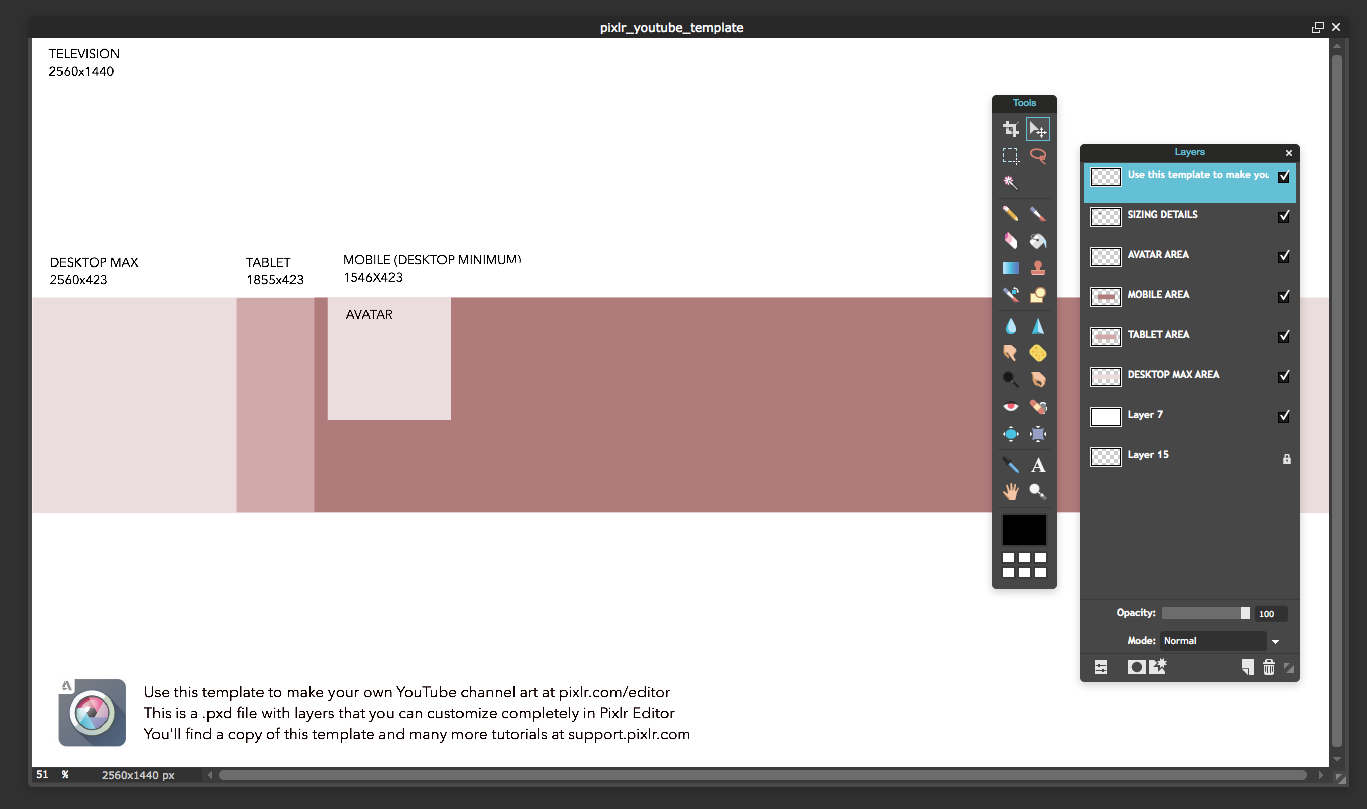 Free Downloadable YouTube Banner Template for Pixlr Editor - Pixlr Blog