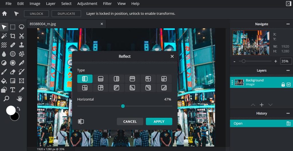 How To Create Quick and Easy Reflections With Pixlr E’s Creative Filter ...